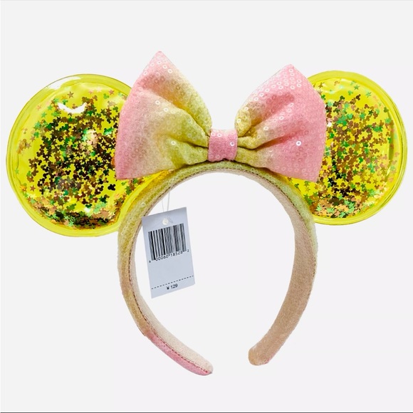 Disney | Accessories | Disney Pink And Yellow Sequin Minnie Mouse Ears ...